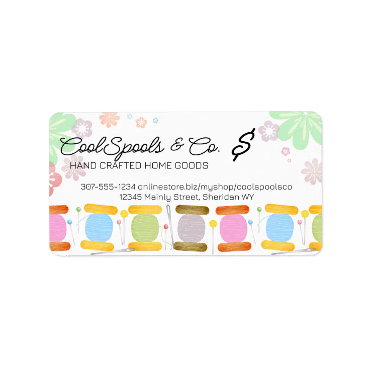 Sewing quilting needle thread seamstress pricing label | Zazzle