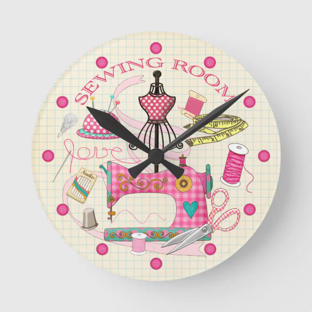Sewing Room Clock | Zazzle