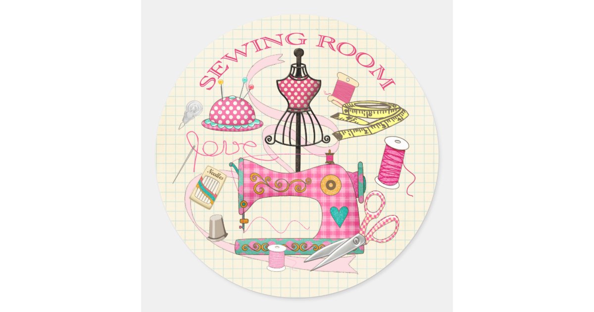 Sewing Room Stickers | Zazzle