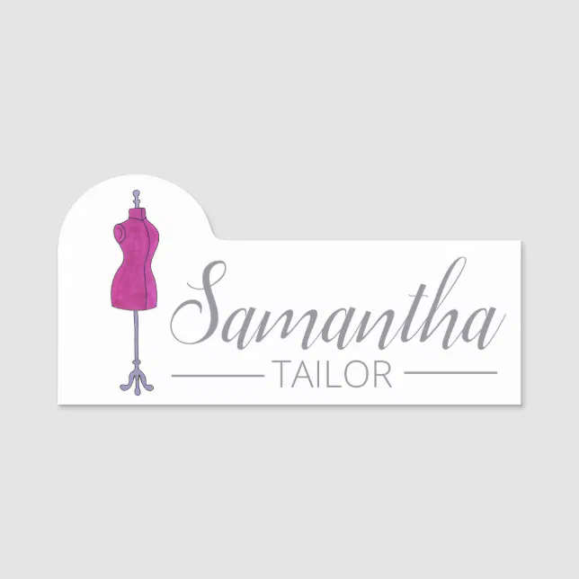 Sewing Tailor Dressform Mannequin Boutique Shop Name Tag | Zazzle