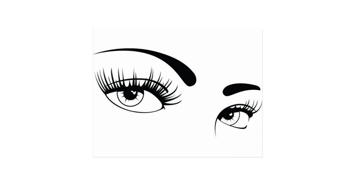 Sexy Female Eyes Vector Postcard