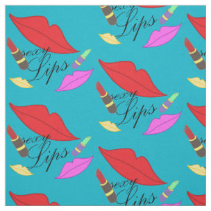 Red Lips Fabric | Zazzle.com