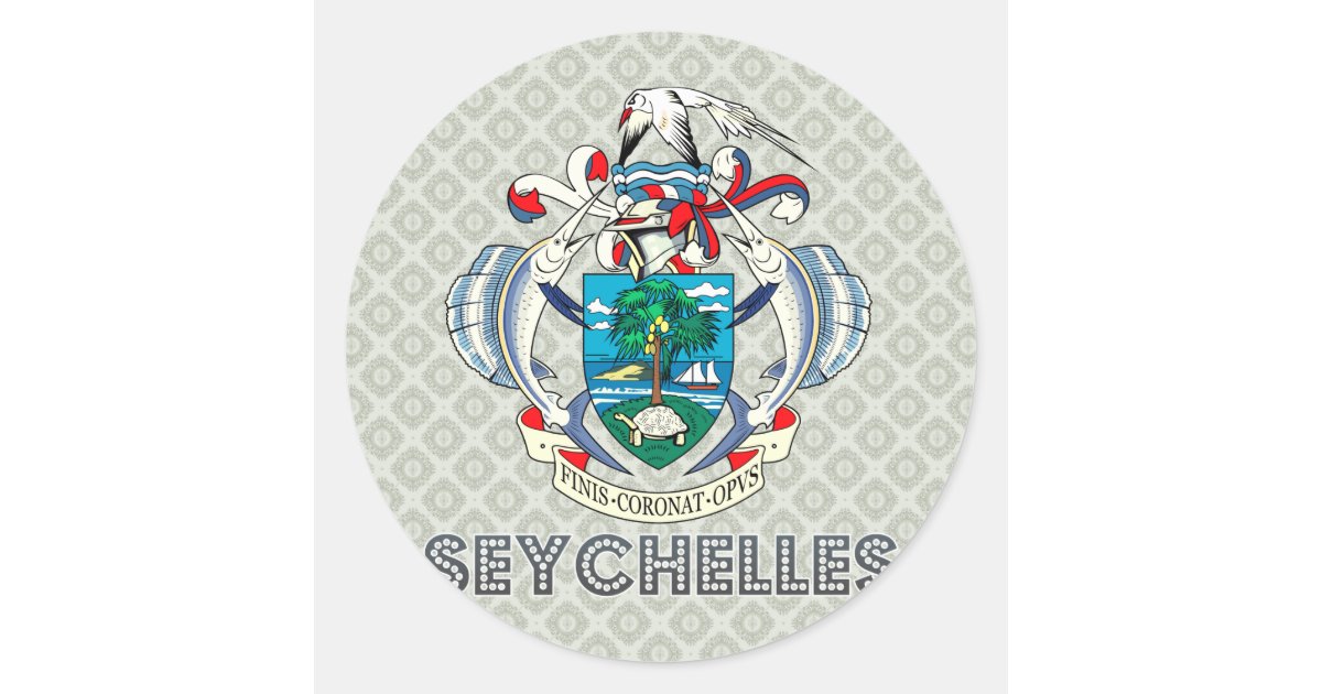 Seychelles Coat of Arms Classic Round Sticker | Zazzle