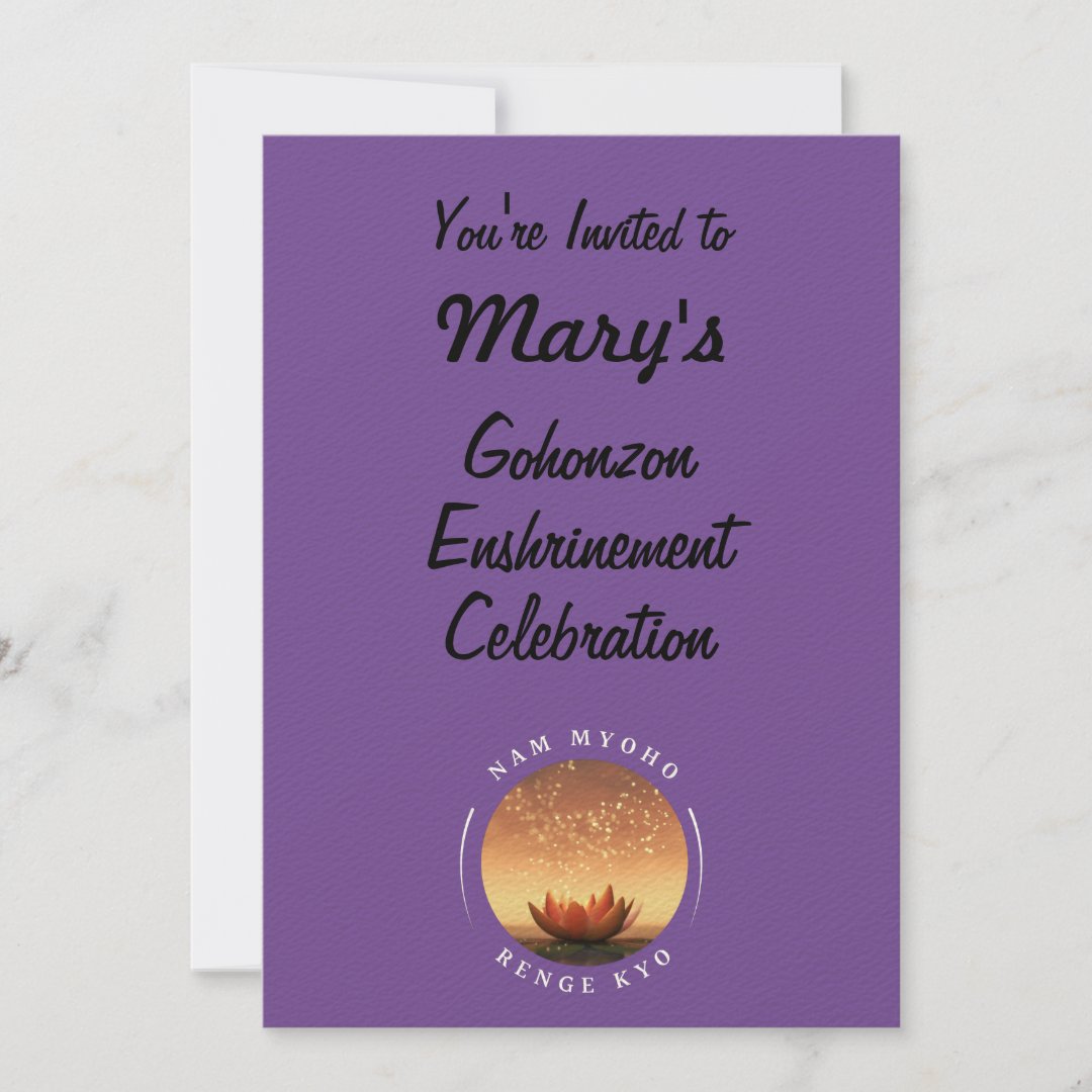 SGI Gohonzon Enshrinement Celebration Invitation | Zazzle