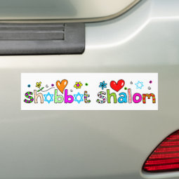 Shabbat, Shalom Bumper Sticker | Zazzle