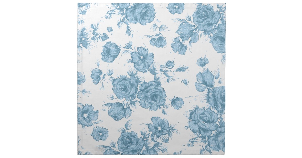 Shabby Blue French Toile Cloth Napkin | Zazzle