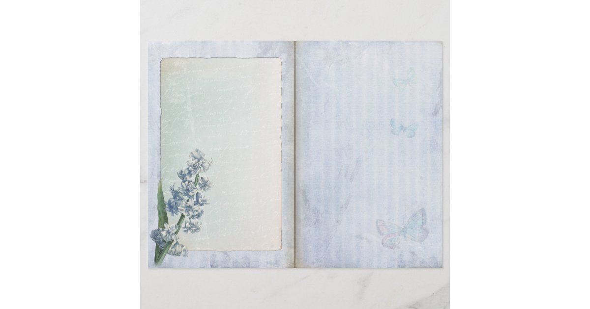 Shabby Blue Striped Journal Page | Zazzle