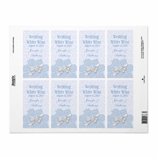 Shabby Blue Victorian Wedding Mini Wine Label | Zazzle