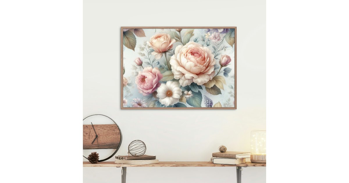 Shabby Chic Antique Rose Acrylic Print | Zazzle