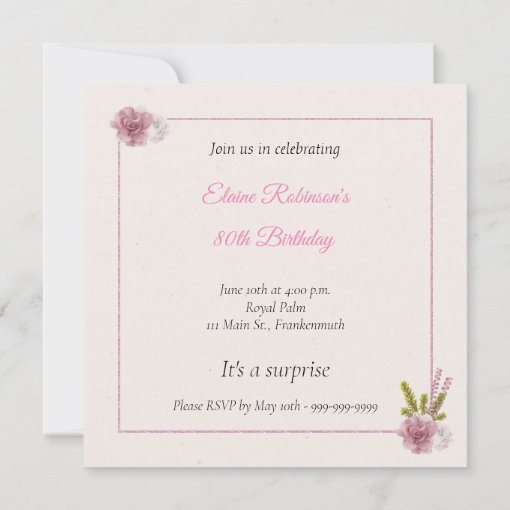 Shabby Chic Birthday Party Invitation | Zazzle