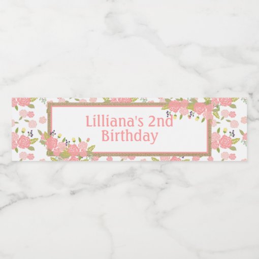 Shabby Chic Birthday Party Supplies Bottle Labels | Zazzle