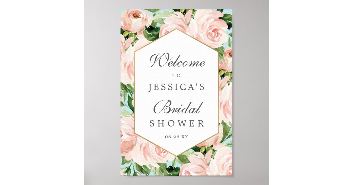 Shabby Chic Bridal Shower Welcome Sign | Zazzle
