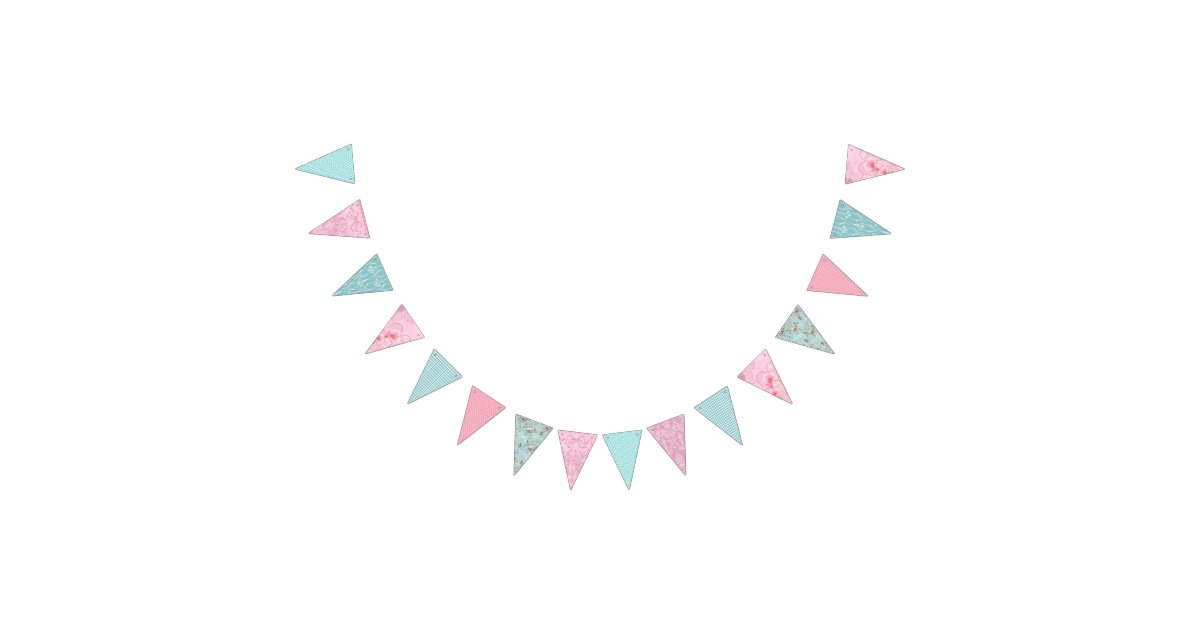 Shabby Chic Bunting. (Pink and Blue) Bunting Flags | Zazzle