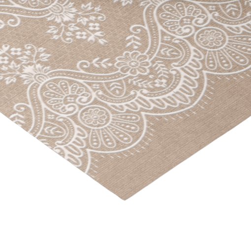 Shabby Chic Burlap and Lace Tissue Paper | Zazzle