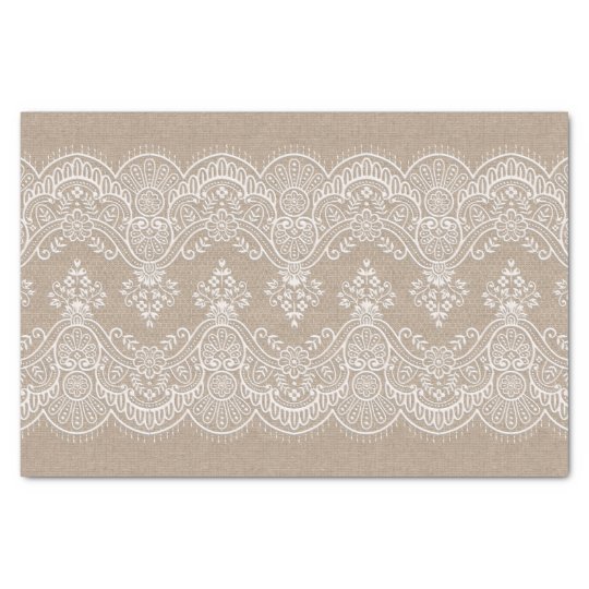 Shabby Chic Burlap and Lace Tissue Paper | Zazzle.com
