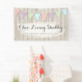 Shabby Chic Country Bunting on Rustic Painted Wood Banner | Zazzle