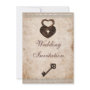 Shabby Chic Damask Hearts Lock and Key Wedding Invitation | Zazzle