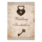 Vintage Hearts Lock and Key Bridal Shower Invitation | Zazzle.com