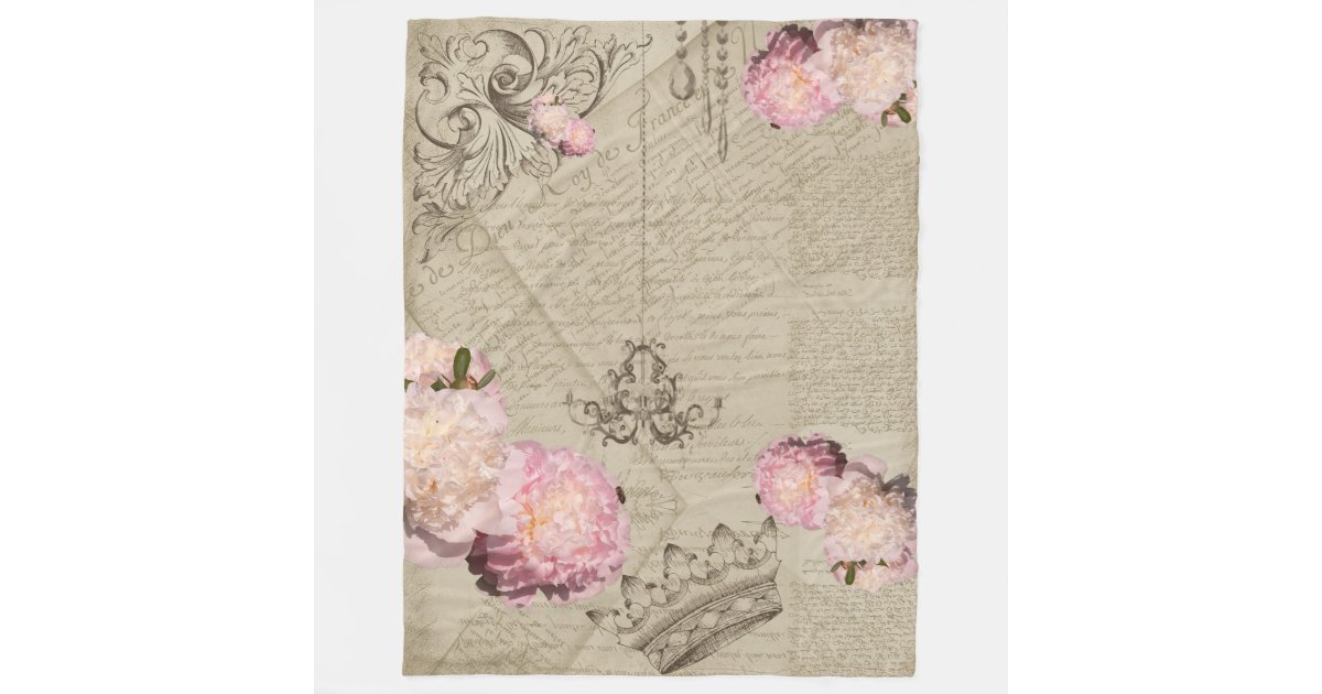 Shabby Chic - Fleece Blanket | Zazzle