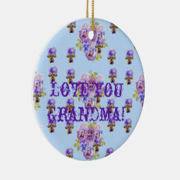 Shabby Chic Floral Love You Grandma Decoration | Zazzle