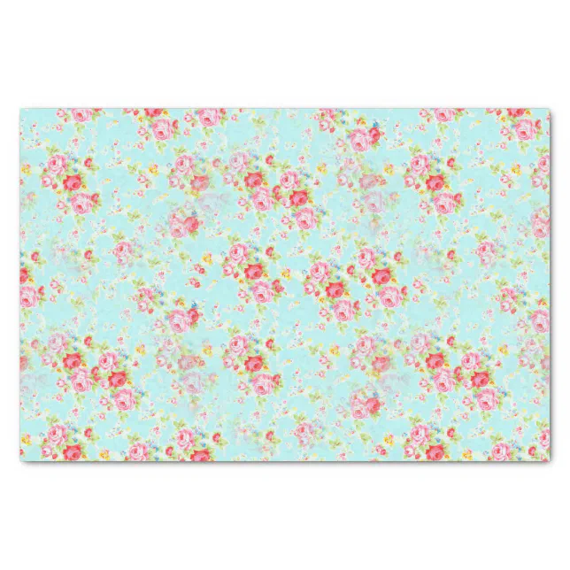 shabby chic floral rose Tissue Paper | Zazzle