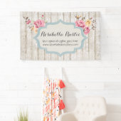 Shabby Chic Floral Rustic Wood & Vintage Boutique Banner | Zazzle