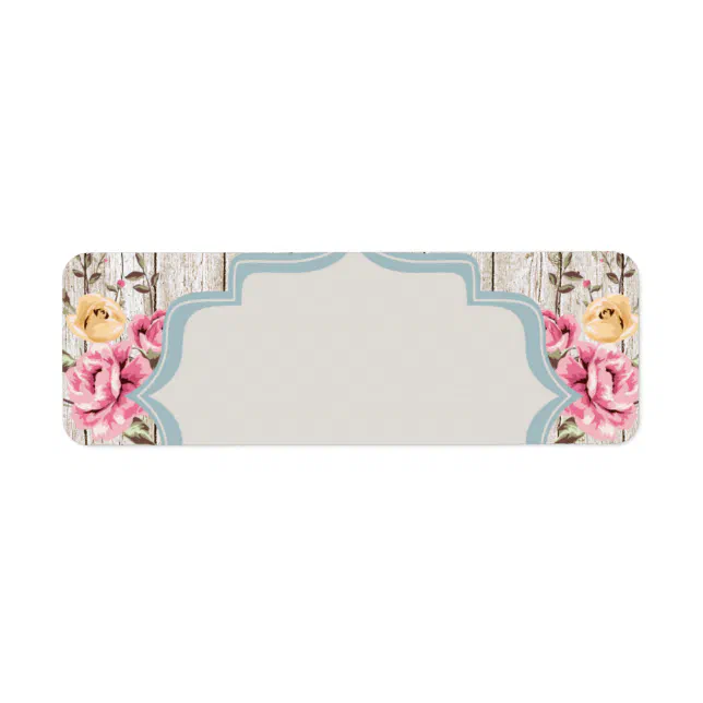 Shabby Chic Floral Rustic Wood & Vintage Lace Label | Zazzle