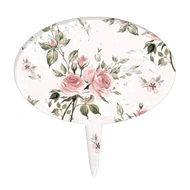 Shabby chic, french chic, vintage,floral,rustic, cake topper | Zazzle