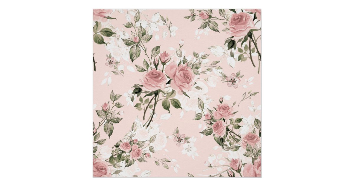 Shabby chic, french chic, vintage,floral,rustic,pi poster | Zazzle