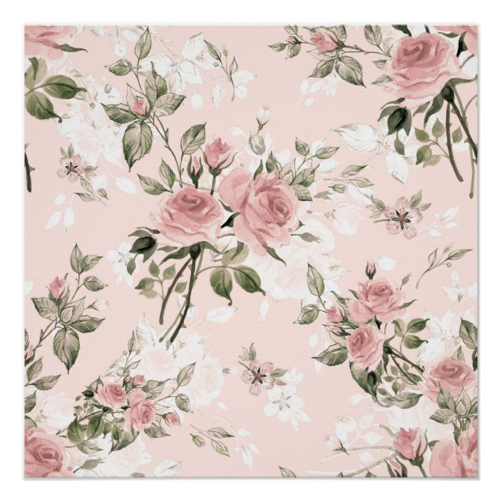 Shabby chic, french chic, vintage,floral,rustic,pi poster | Zazzle.com