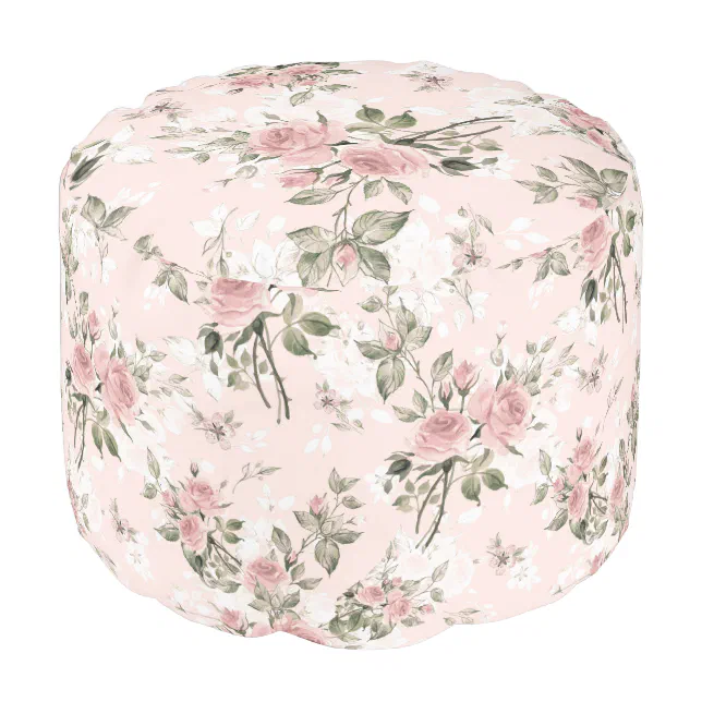 shabby chic, french chic, vintage,floral,rustic,pi pouf | Zazzle