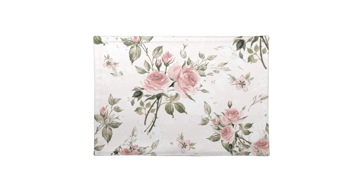 Shabby chic, french chic, vintage,floral,rustic, placemat | Zazzle