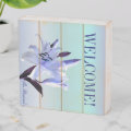 Shabby Chic Lilies Welcome Wooden Box Sign | Zazzle