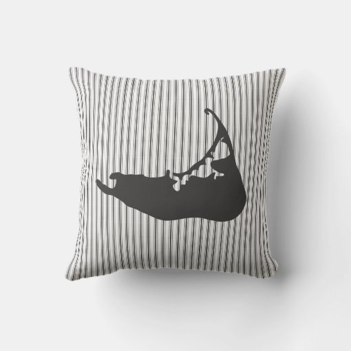 Shabby Chic Nantucket Welcome Sign Black & White Throw Pillow | Zazzle
