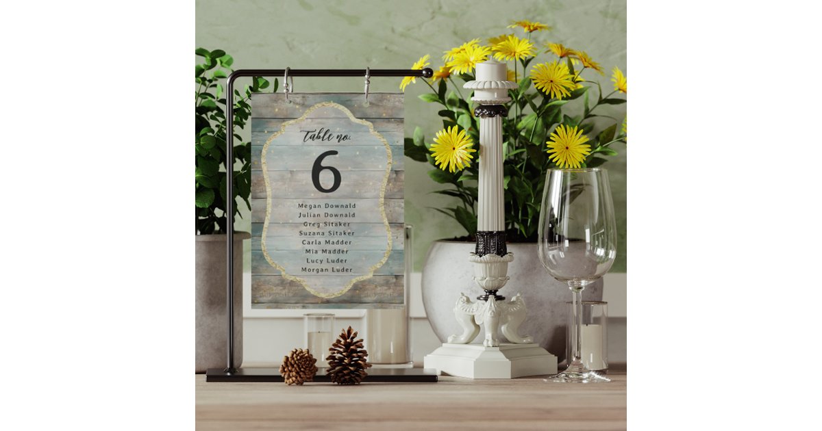 Shabby Chic Pastel Wood Table Number | Zazzle