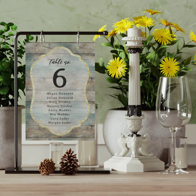Shabby Chic Pastel Wood Table Number | Zazzle