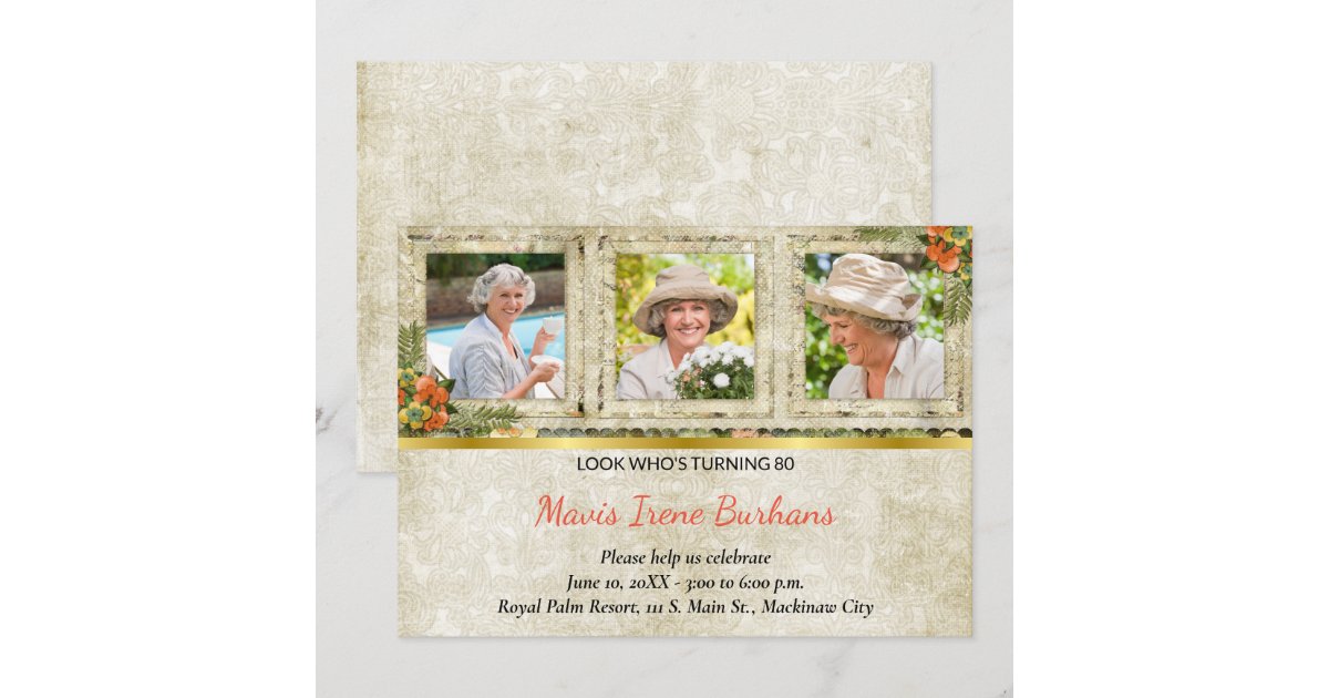 Shabby Chic Photo Birthday Party Invitation | Zazzle