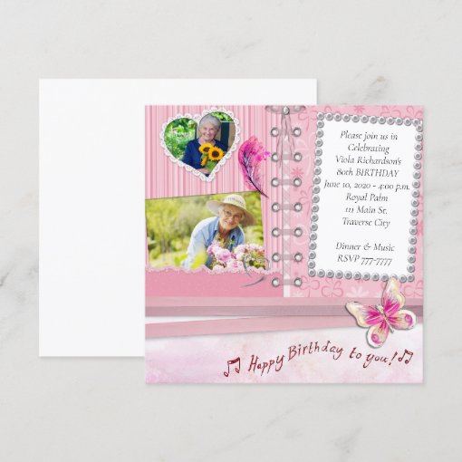 Shabby Chic Photo Birthday Party Invitation | Zazzle