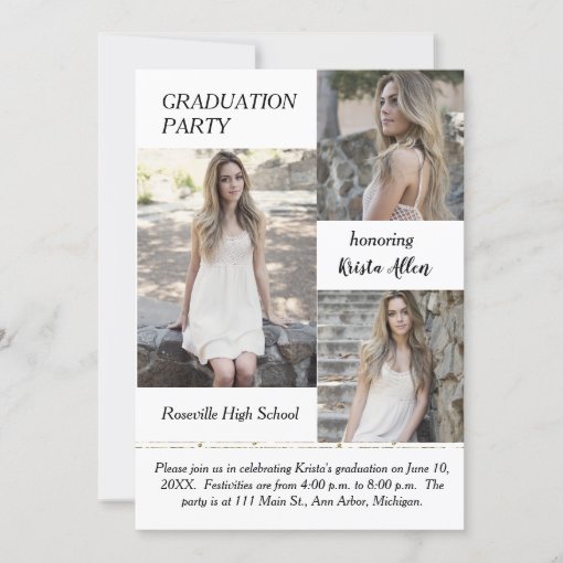 Shabby Chic Photo Graduation Party Invitation | Zazzle