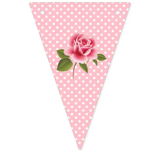 Shabby Chic Pink Aqua Floral Bunting Flag | Zazzle