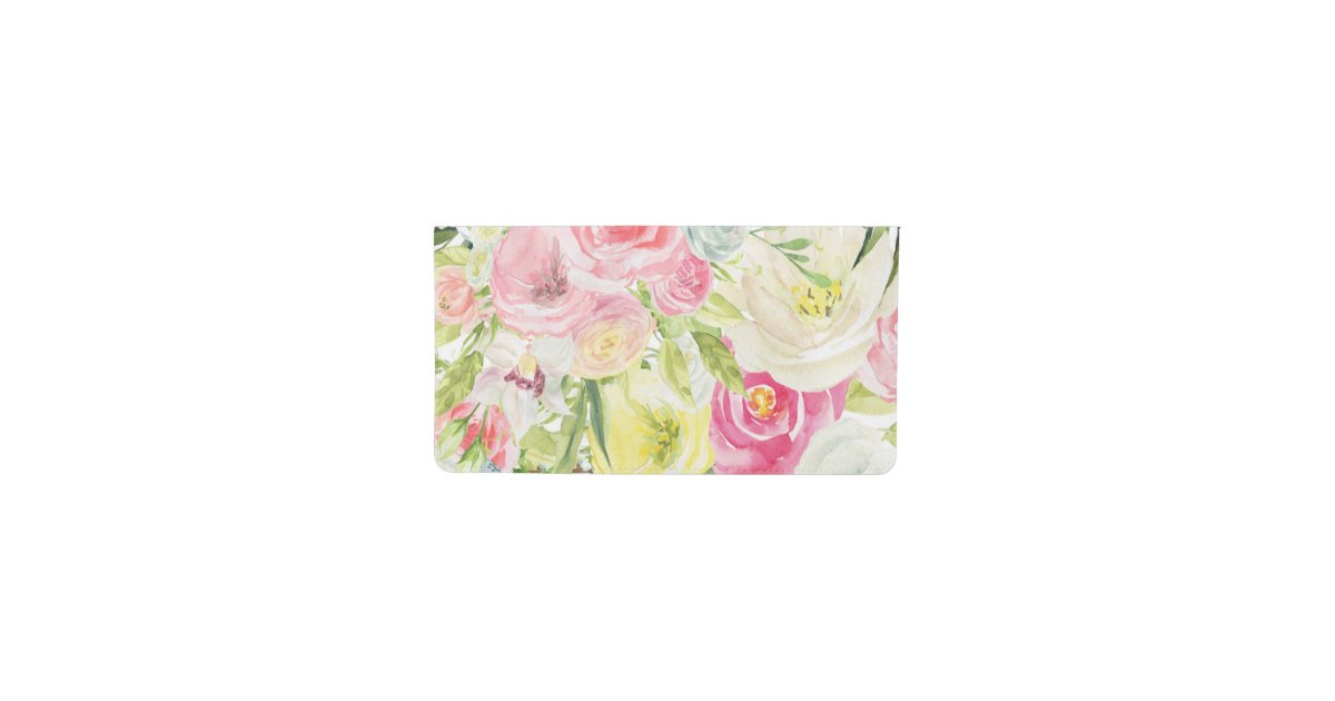 Shabby Chic Pretty Pink Roses Checkbook Cover | Zazzle