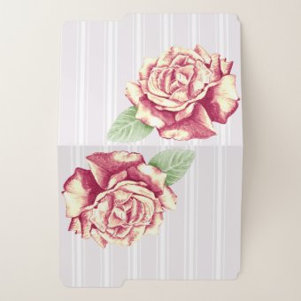 Shabby Chic Rose File Folder | Zazzle