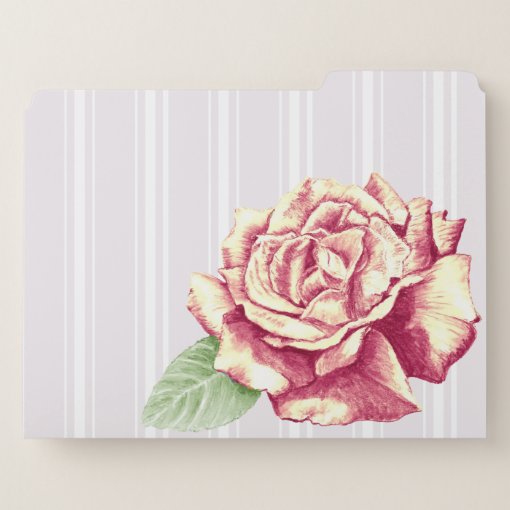 Shabby Chic Rose File Folder | Zazzle