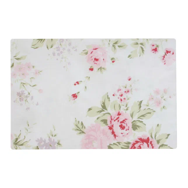 Shabby Chic Rose Floral Placemat | Zazzle