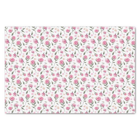 Shabby Chic Roses Feminine Pretty Tissue Paper | Zazzle.com