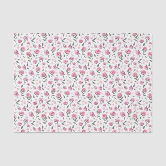 Shabby Chic Roses Feminine Pretty Tissue Paper | Zazzle