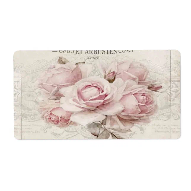 shabby chic,rustic,vintage,floral,collage,country, label | Zazzle