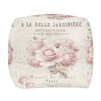 shabby chic,rustic,vintage,floral,collage,country, outdoor pouf | Zazzle