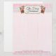 Shabby Chic Rustic Wood Pink Floral Vintage Roses Letterhead | Zazzle
