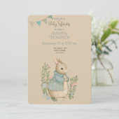 Shabby Chic Spring Rabbit Baby Shower Invitation | Zazzle
